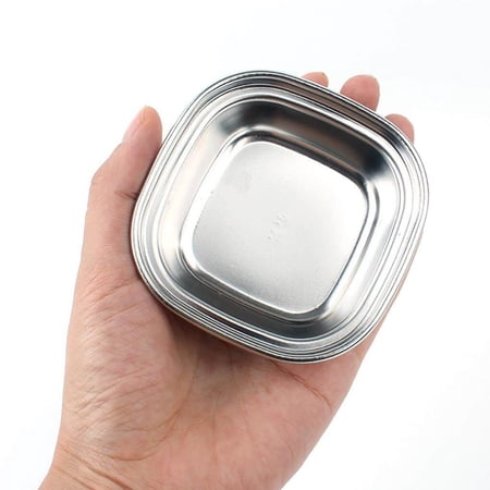 ruzhgo Divided Seasoning Dish Stainless Steel Sauce Dish Kitchen ...