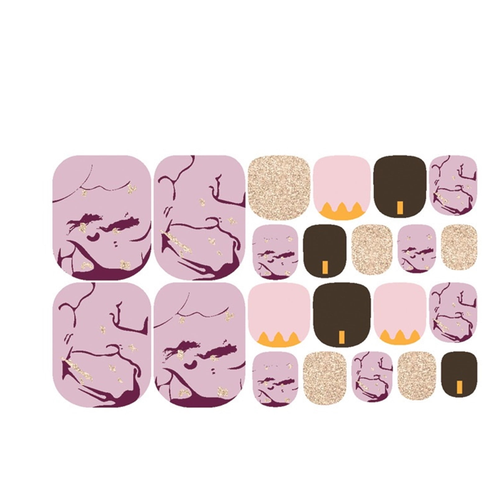 Herrnalise 22 Pieces 1 Sheets Full Wraps Toe Nail Polish Stickers Self ...