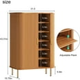 DHH Shoe Storage Cabinet with Sliding Door, 6-Tier Shoe Cabinet with ...