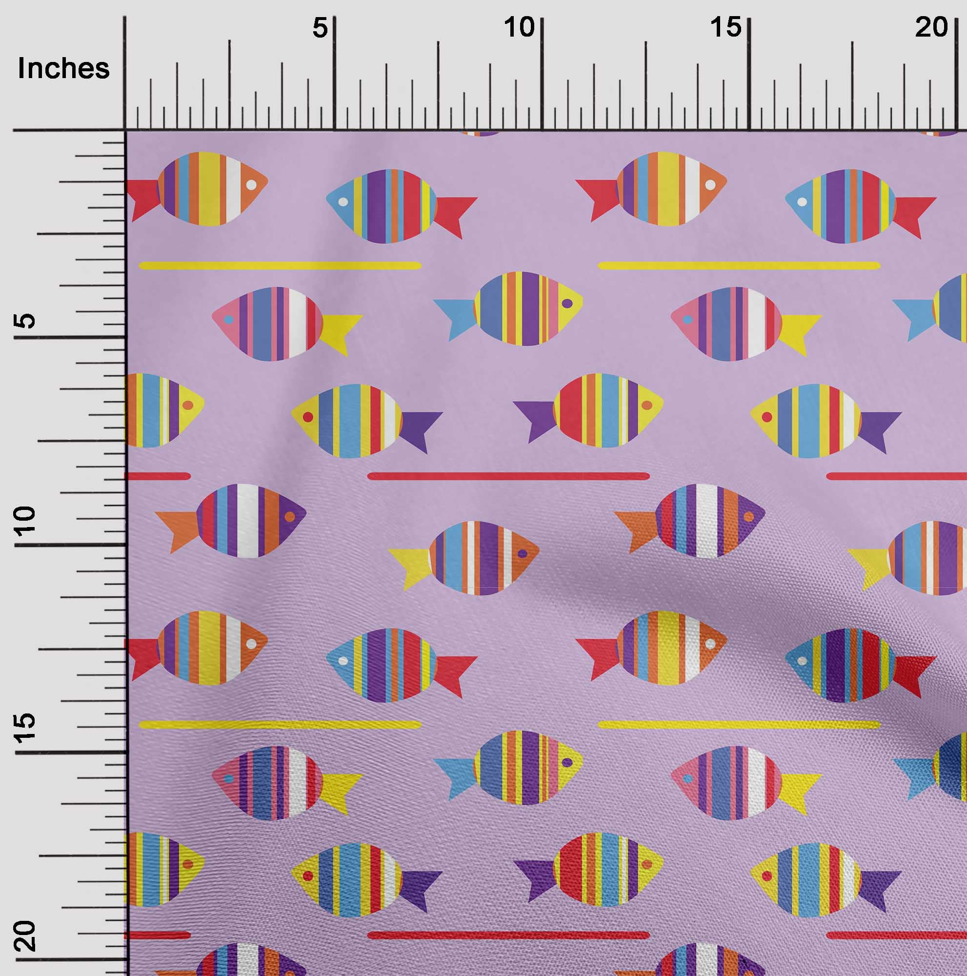 oneOone Silk Tabby Light Purple Fabric Fish Artistic Dress Material ...