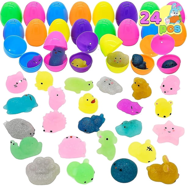 24 Pcs Prefilled Easter Eggs With Glitter Mochi Squishies - Walmart.ca