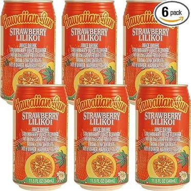 Hawaiian Sun Drinks - Strawberry Guava (11.5floz x 6 cans) - Tropical ...