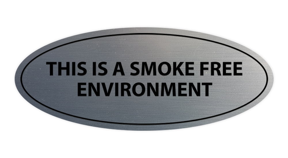 Signs ByLITA Oval THIS IS A SMOKE FREE ENVIRONMENT Sign (Brushed Silver ...