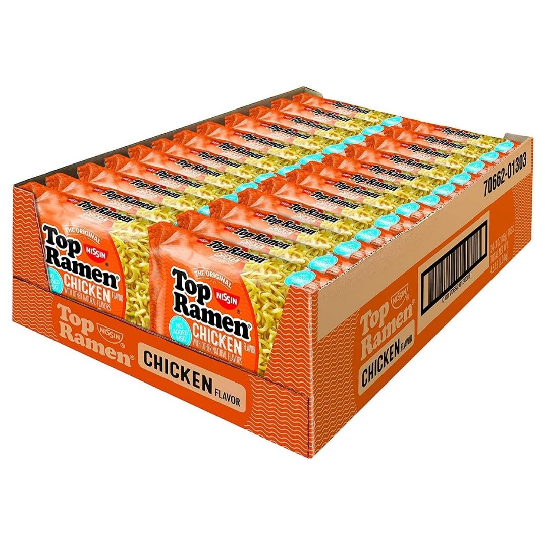 The Original Top Ramen Noodles Soup Chicken Flavor- Pack of 24 ...