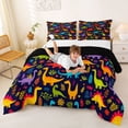 Aikeke Wildlife Dinosaur Queen Comforter Set 3 Pieces, Jungle Dino ...