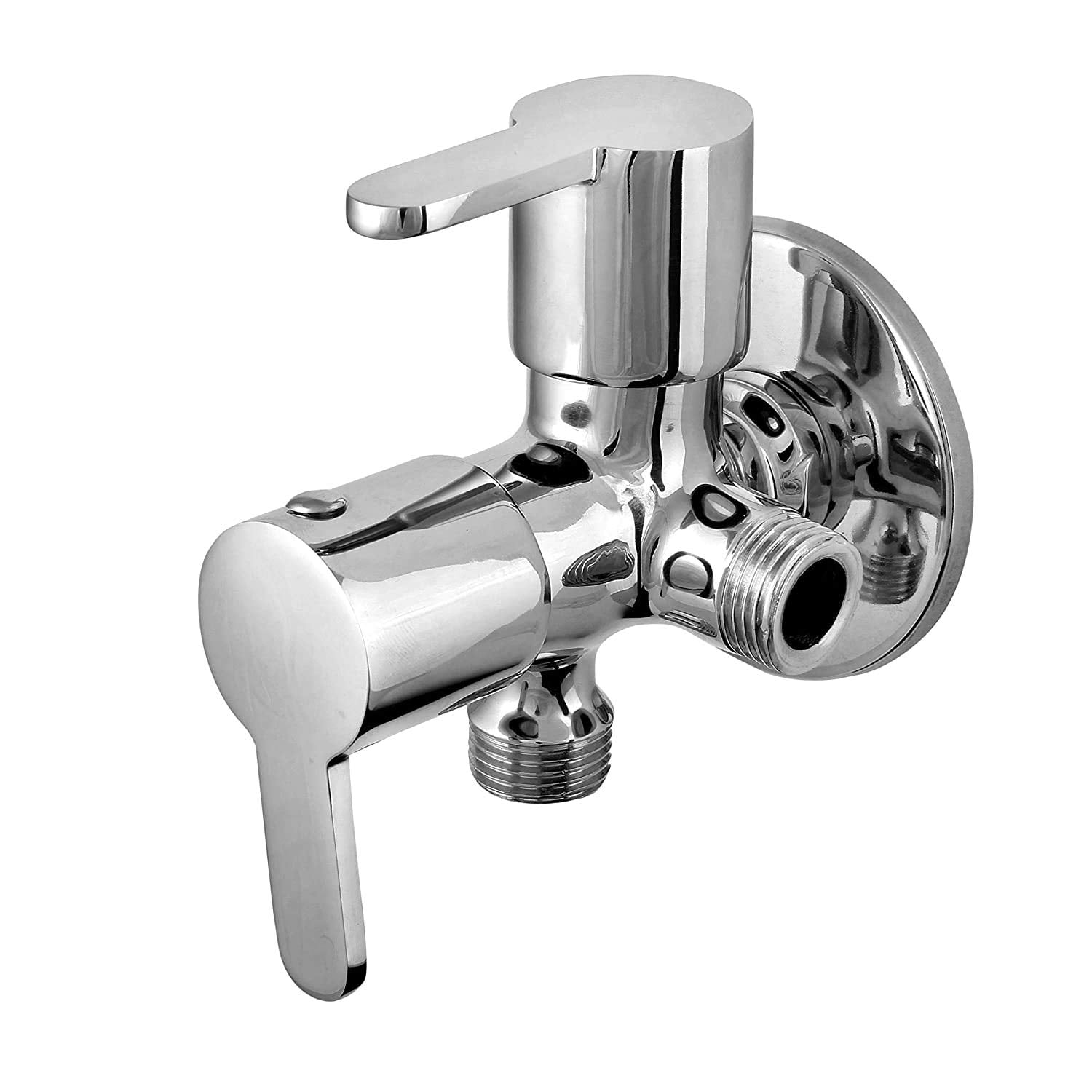 JAGGER MARK FULL BRASS Quarter turn Two Way Angle Cock Chrome Plated ...