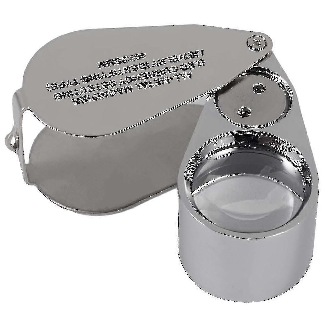 Jewelers Magnifier, 40x Magnification, Made Of Metal, Folding Magnifier ...