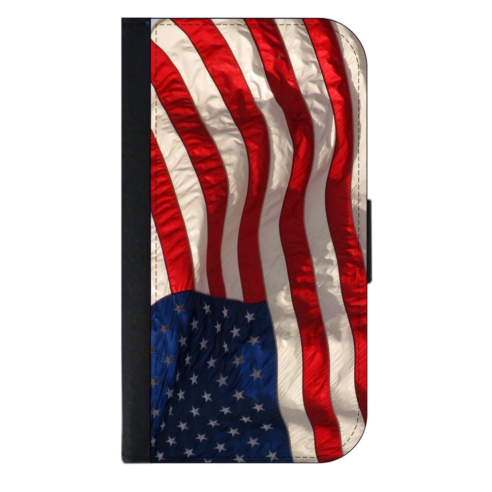 American Flag Print Design - Wallet Style Phone Case with 2 Card Slots ...