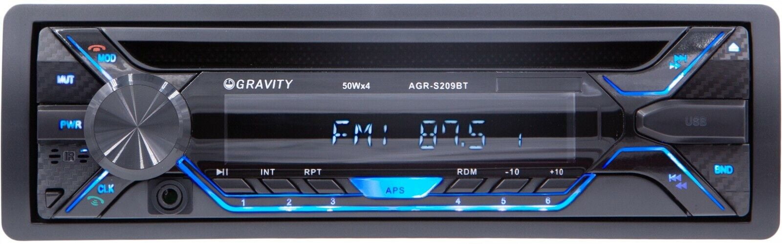 Gravity AGR-209BT Bluetooth Car Stereo, CD Player, USB, AUX, AM/FM ...