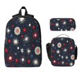 3pcs Casual Daypack 17 Inch Backpack Set Bookbag+Pencil Case+Lunch Bag ...