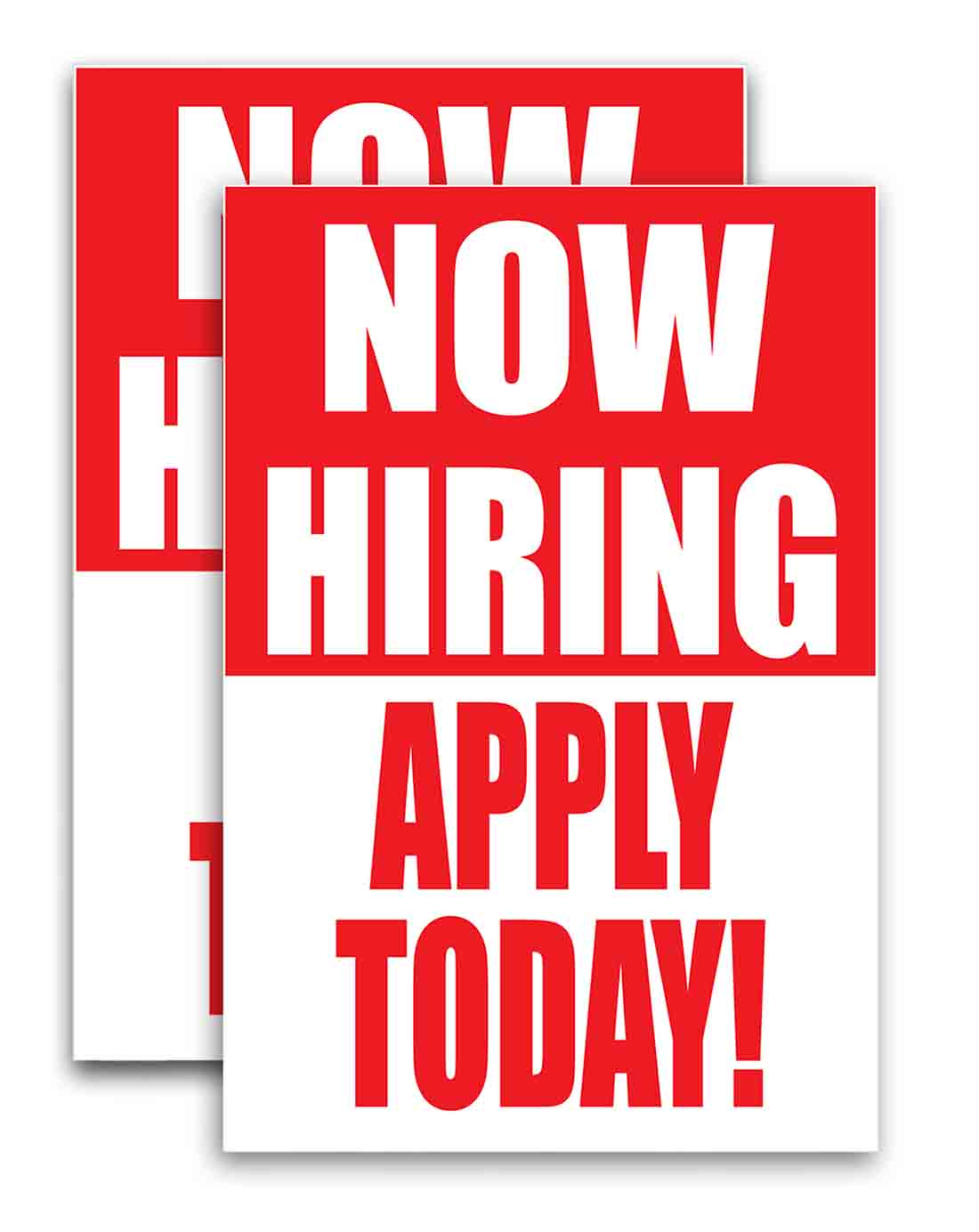 Now Hiring Apply Today (24" X 36") Vinyl Decal Only (Pack of 2) |Sign ...