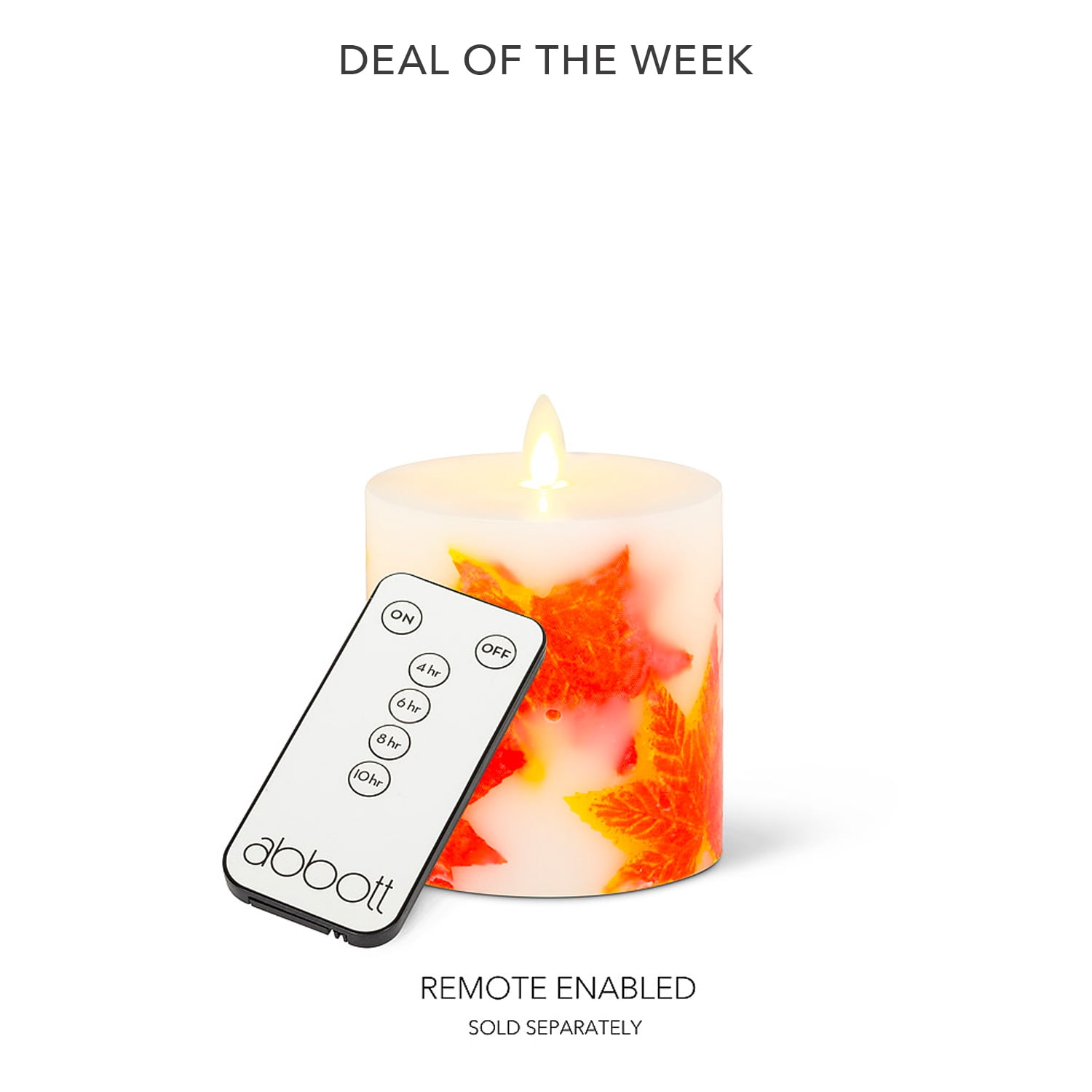 Set of 4 Reallite Small Maple Leaf Candle - Walmart.com