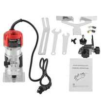 110V 800W Compact Wood Router Tool - 1/4" Collets Palm Router Kit with ...