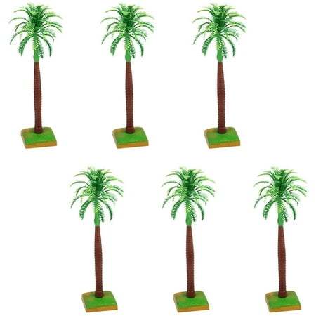 6Pcs Palm Tree Cake Toppers Green Coconut Tree Cake Toppers Coconuts ...