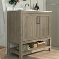 Emma + Oliver 36 Inch Bathroom Vanity, Single Sink Cabinet with 2 Soft ...