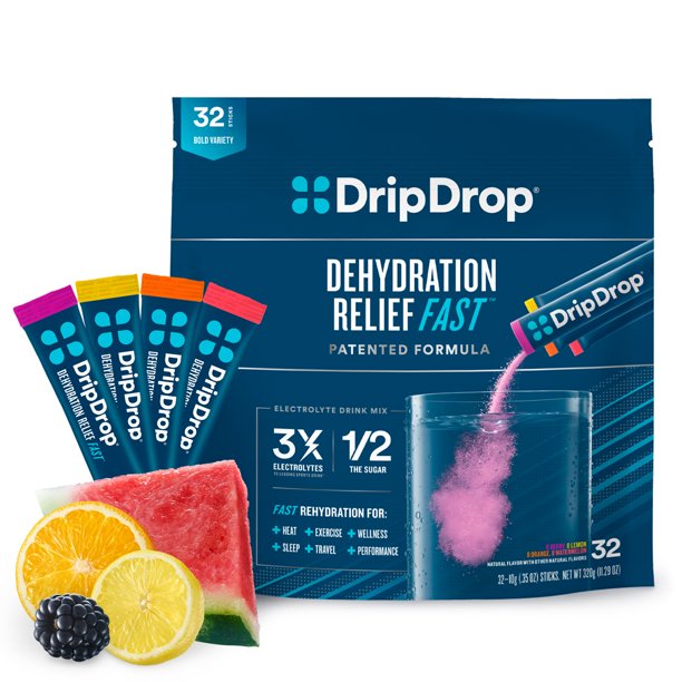 DripDrop Electrolyte Powder Dehydration Relief, Watermelon, Berry ...
