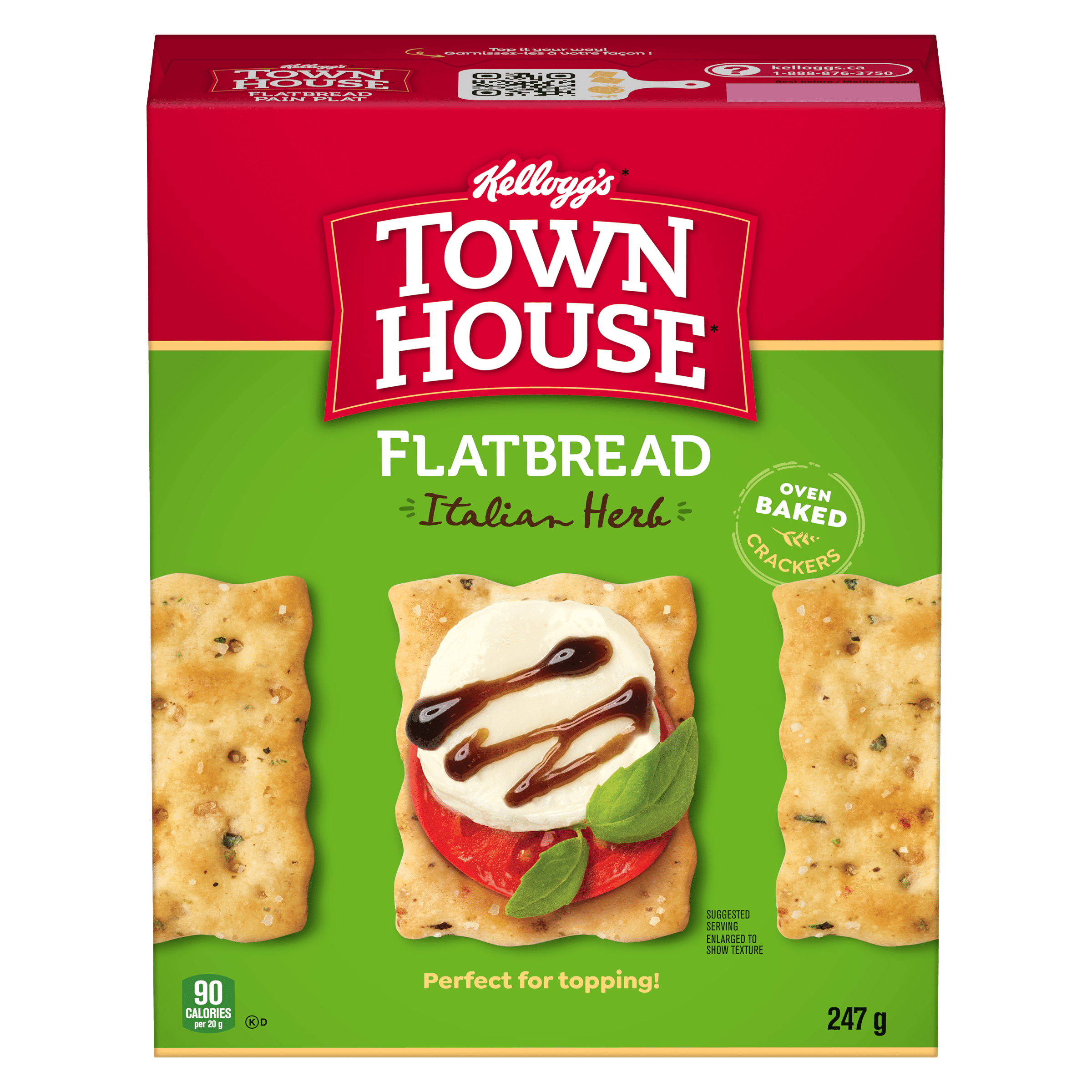 Town House Flatbread Italian Herb 247gmx12, TH ITAL HERB CRCKR 12GMX247 ...