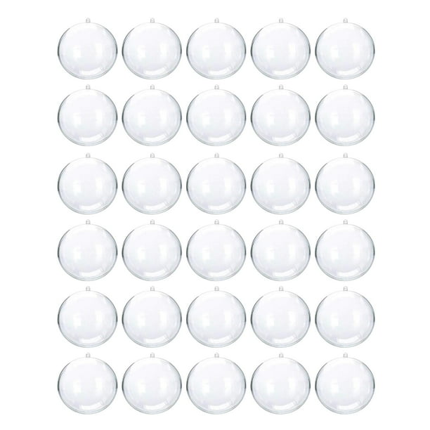 jifeng 30 Pieces Clear Ball Round Clear Fillable Baubles for Home ...