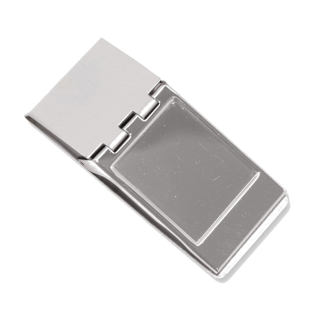 Silver-tone Hinged Money Clip - Engravable Personalized Gift Item ...