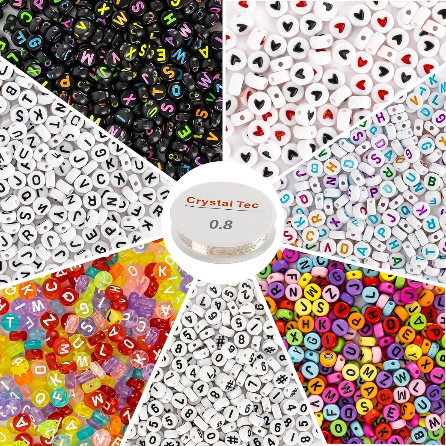 Click here for Salafire 1900 Pcs 7 Colors Round Letter Beads For... prices