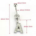 GKNET A-U Alphabet Anti-allergic Charm Navel Belly Button Ring Body ...