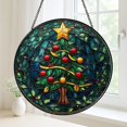 Christmas Tree Stained Glass Style Suncatcher, Festive Holiday Window ...
