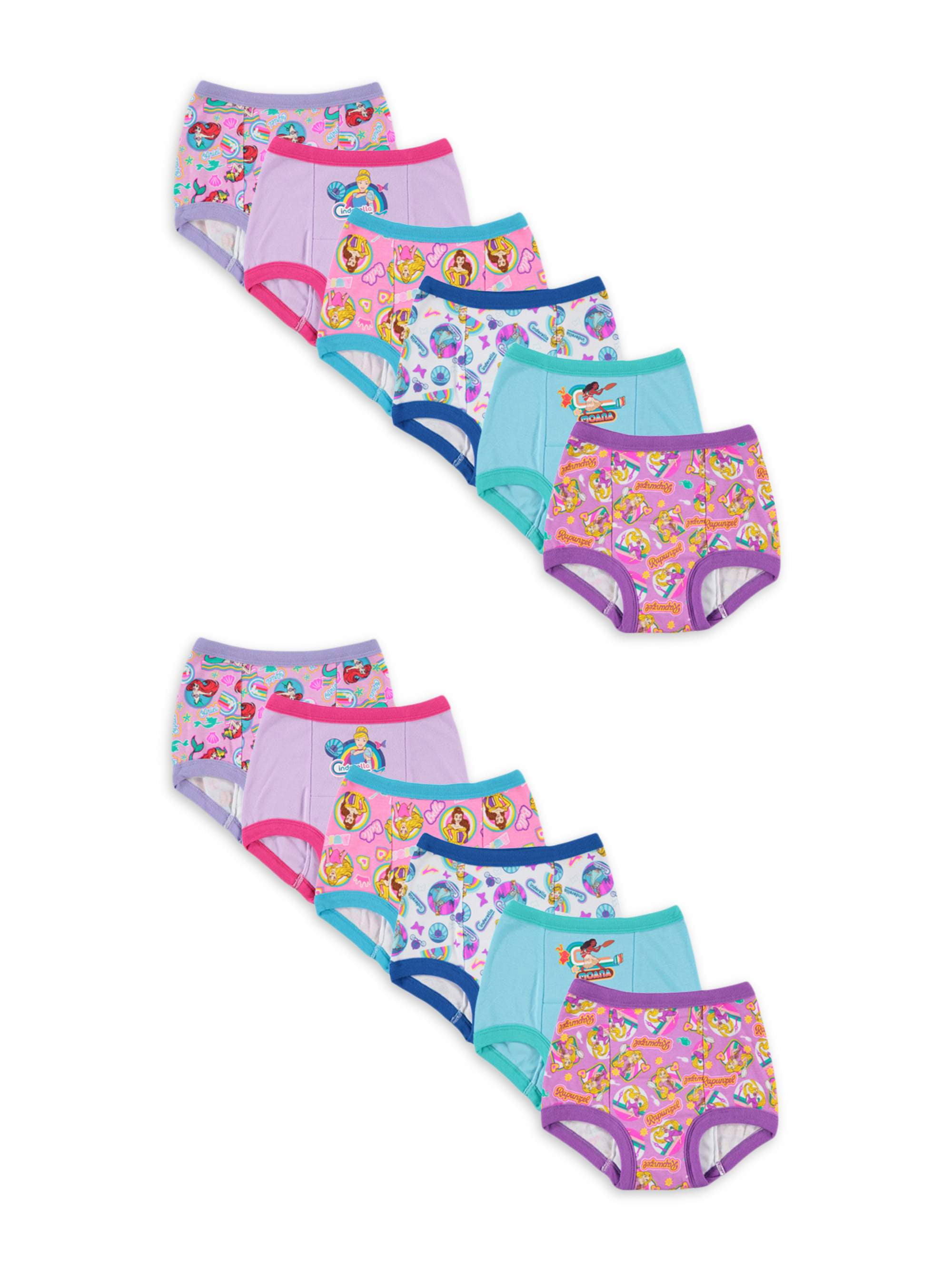 Disney Princess Toddler Girl Training Underwear, 12-Pack, Sizes 2T-5T ...