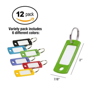 BAZIC Key Tag Label Window, Plastic Key Holder Key Ring (8/Pack), 1 ...