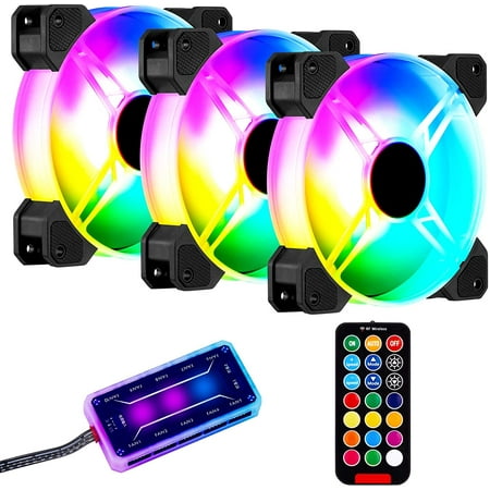 3 Pack RGB Case Fans, 120mm Ultra-Quiet RGB Chis Cooling Fans, Equiped ...