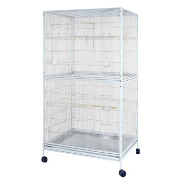 A and E Cage Co. 32"x21" Double Stack Flight Cage - White - Walmart.com