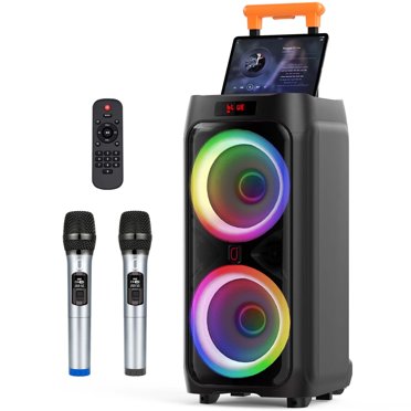 "Karaoke USA Machine with 7"" Screen, Bluetooth, LED Lights, Record ...