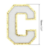 Chenille Letters C Patches 4-1/2 Inch Iron on Letters C Patches Golden ...