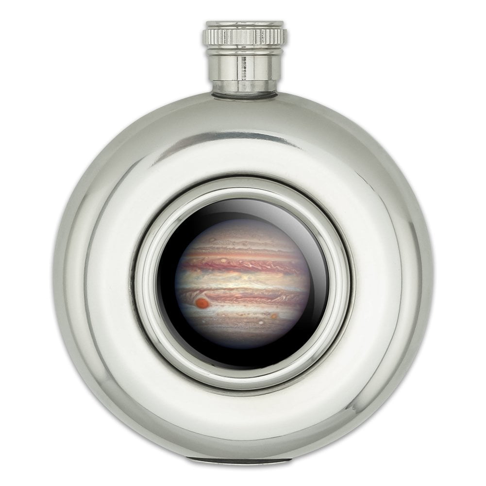 Planet Jupiter Solar System Round Stainless Steel 5oz Hip Drink Flask ...