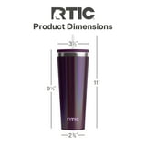 RTIC 28 oz Ceramic Lined Everyday Tumbler, Spill-Resistant Straw Lid ...