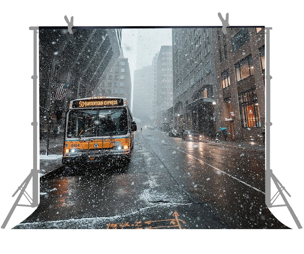 MOHome City Photo Background 7x5ft Bus Photography Backdrop Studio ...