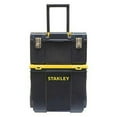Stanley Rolling Tool Box Set, 2 Drawer, Black, Plastic, 11 in W x 18-1/ ...
