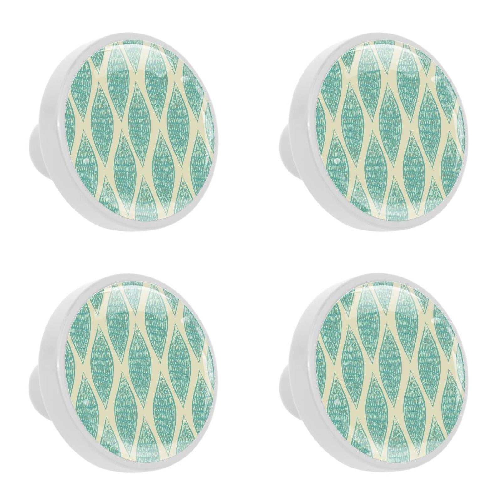 4 Pcs Abstract Green Spindle Knobs for Kitchen Cabinet Cupboard Dresser Bookcase Drawer Pulls ...