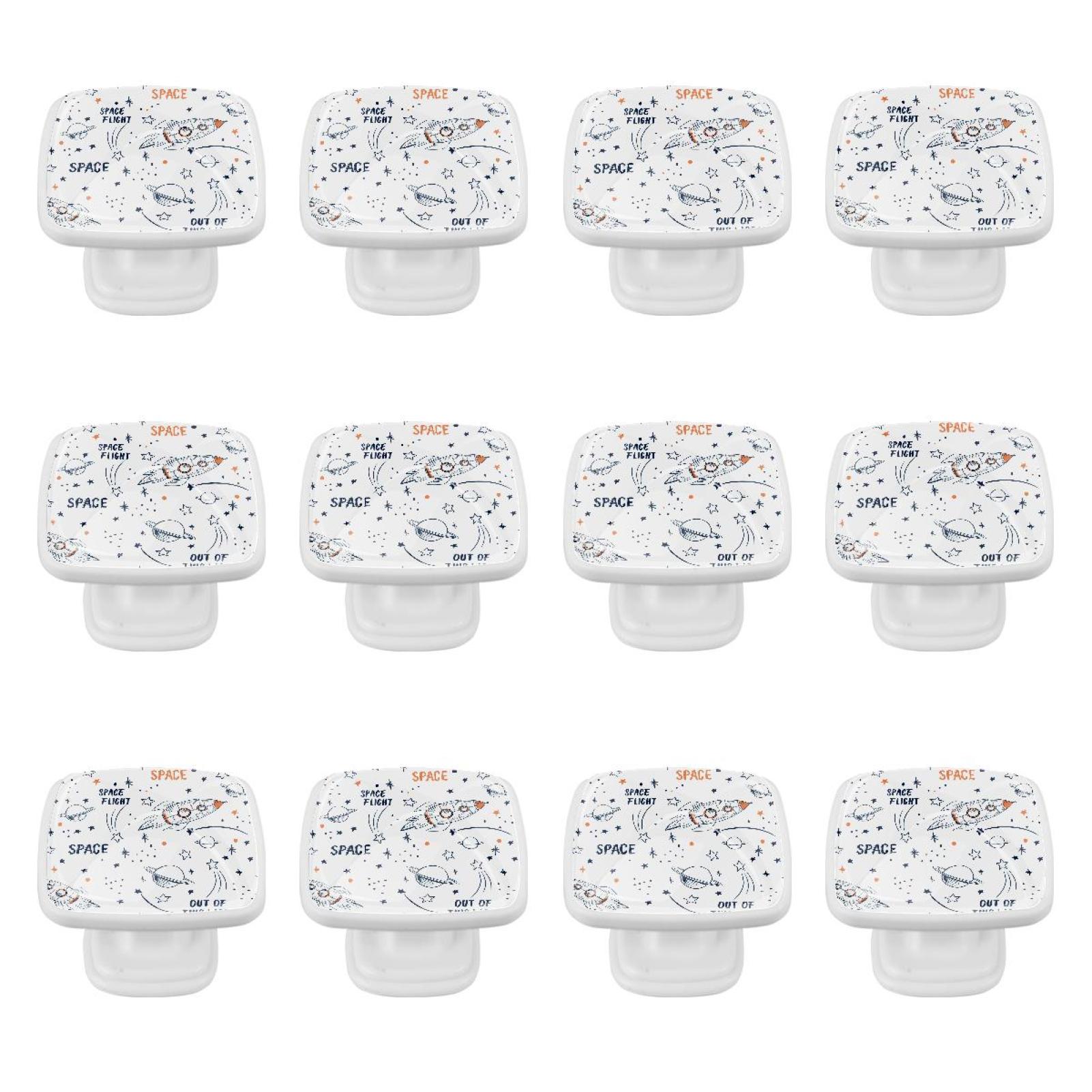 12 Pieces Drawer Pulls Handle Square Wardrobe Cabinet Rockets Outer ...