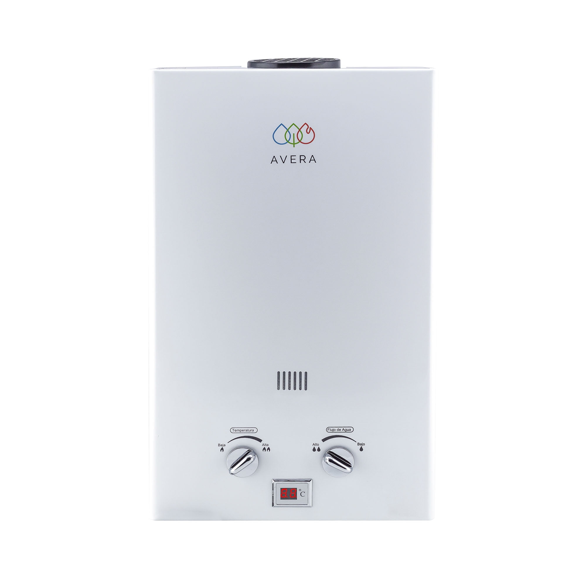 Boiler de Paso 2 Regaderas y 1 Lavabo 12Lts AVERA C12LNAT Calentador de ...