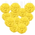 12pc Yellow Tissue Paper Pompoms-Hanging Paper Pom Poms Paper Flowers ...