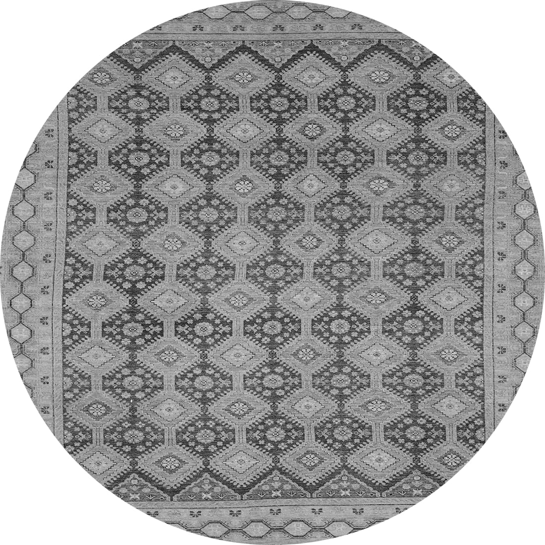 Ahgly Company Indoor Round Abstract Gray Modern Area Rugs, 5' Round ...