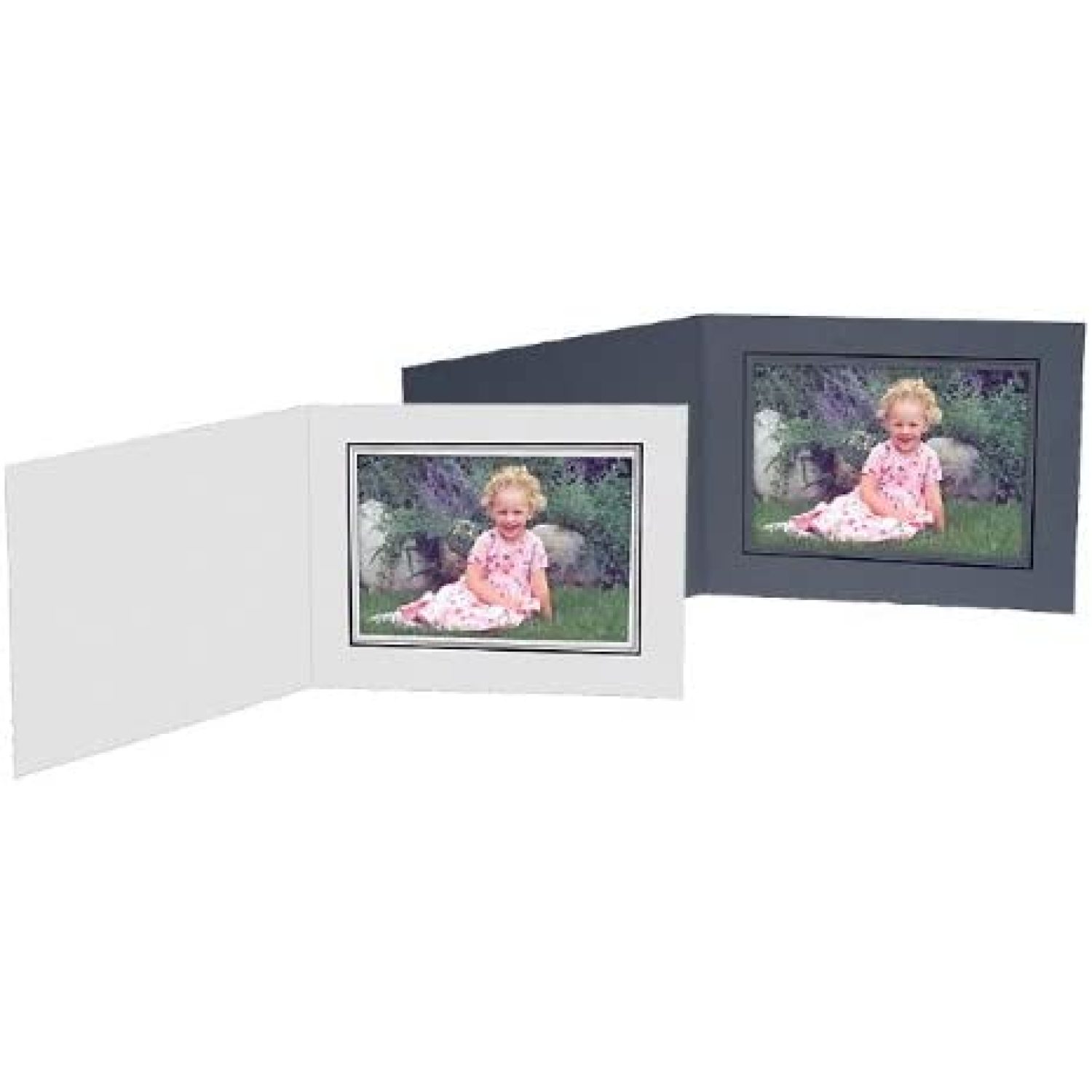 CodYinFI White Cardboard Portrait Folder 5x7 Frame w/Blk foil Border ...