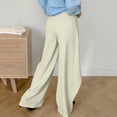 Ailaofu Women's Fall High Waist Wrap Front Wide Leg Suit Pants Solid ...