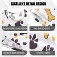 DALAWU Bone Black Footprint Pattern Cotton Short Sleeve Pajama Set ...