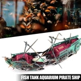 ishantech Sunken Pirate Ship Aquarium Decoration, Simulated Fish Tank ...