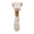 Long Fluffy Pig Squeaky Dog Toy with Multi-Section Plush, Chew Toy for ...
