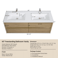 60-Inch Wall-Mounted Bathroom Vanity with Double Sinks, Floating ...