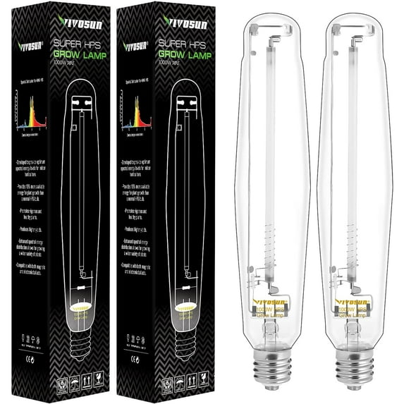 Hydroponic Two Pack of 1000 Watt Flowering High Pressure Sodium HPS ...