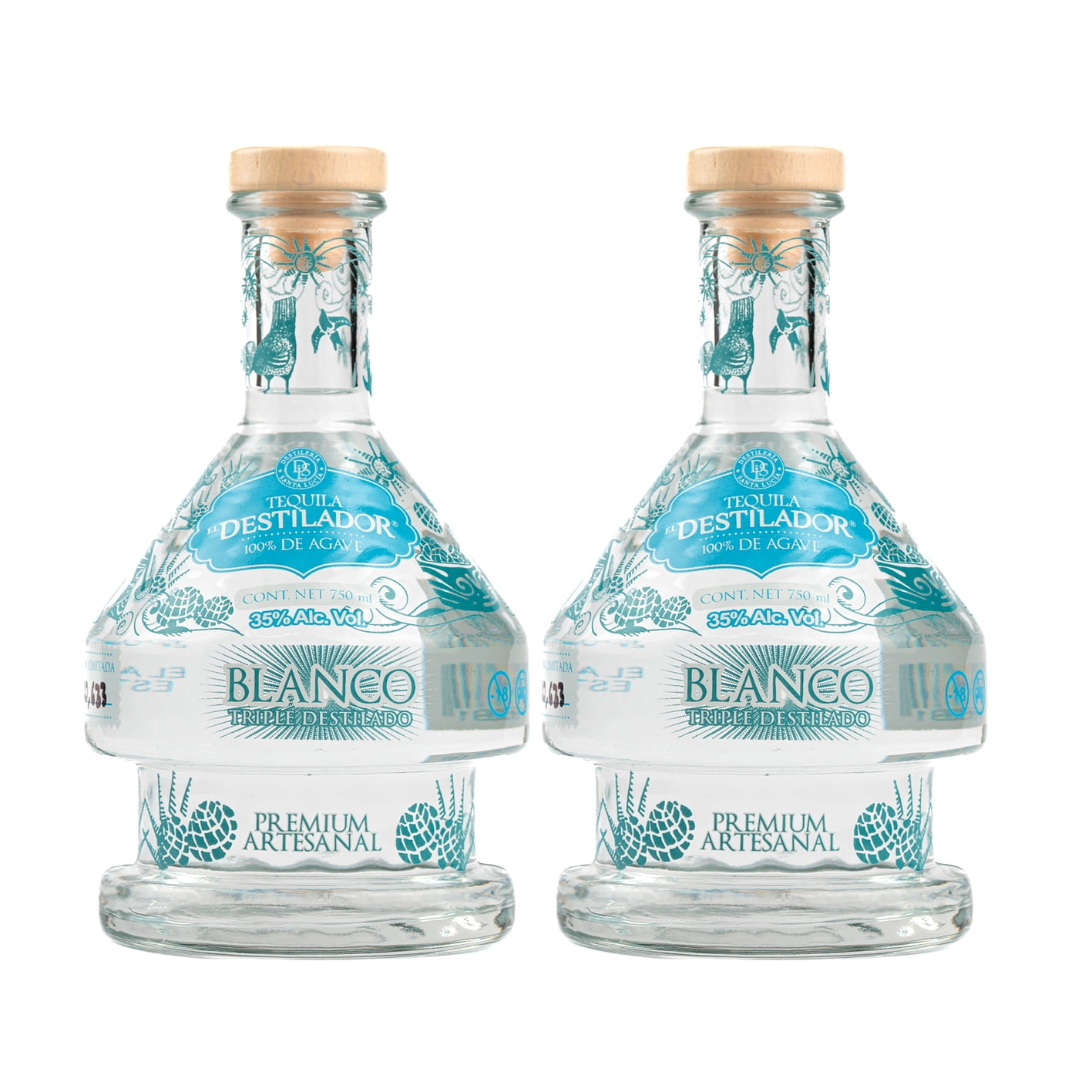 Duo Pack Tequila Destilador Blanco Triple Destilado 750ml Destilador ...