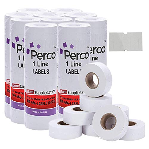 Perco 1 Line White Labels - 10 Sleeve, 80,000 Blank Pricing Labels for ...